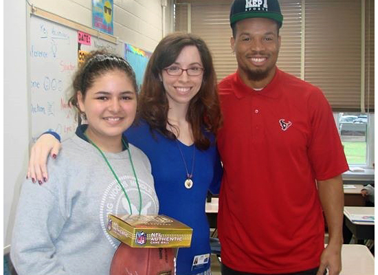 Houston Texan Surprises Math Teacher ~ The School Zone