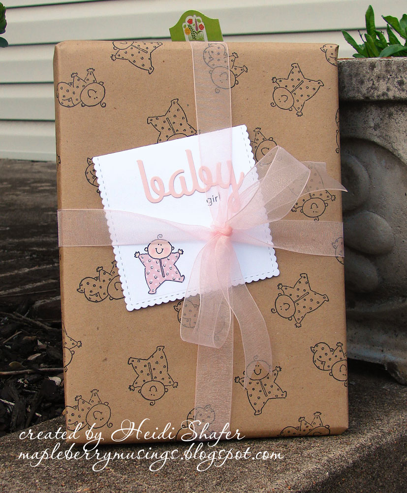 Mapleberry Musings: Baby Girl Card & Gift Wrap