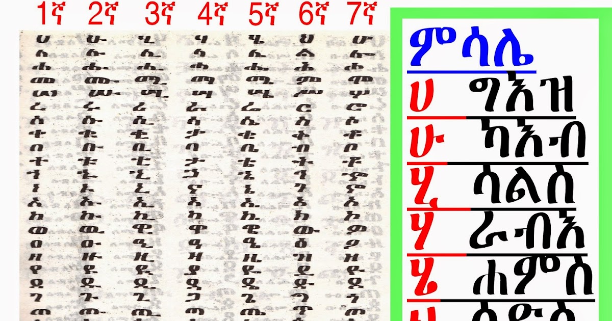 ልሳነ ግእዝ፡ የጋራ ቋንቋችን/Lisane Ge'ez: Yegara Quanquachin: የግእዝ ቋንቋ ሆሄያት/the ...