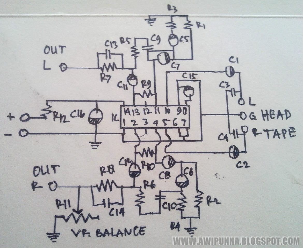 ARWIS' BLOG: Skema Pre Amp Tape Menggunakan ic LA3220