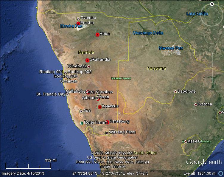 Namibia Map Google Earth