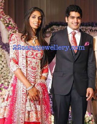 Jewellery at TSR Grand Daughter Wedding Reception - Jewellery Designs