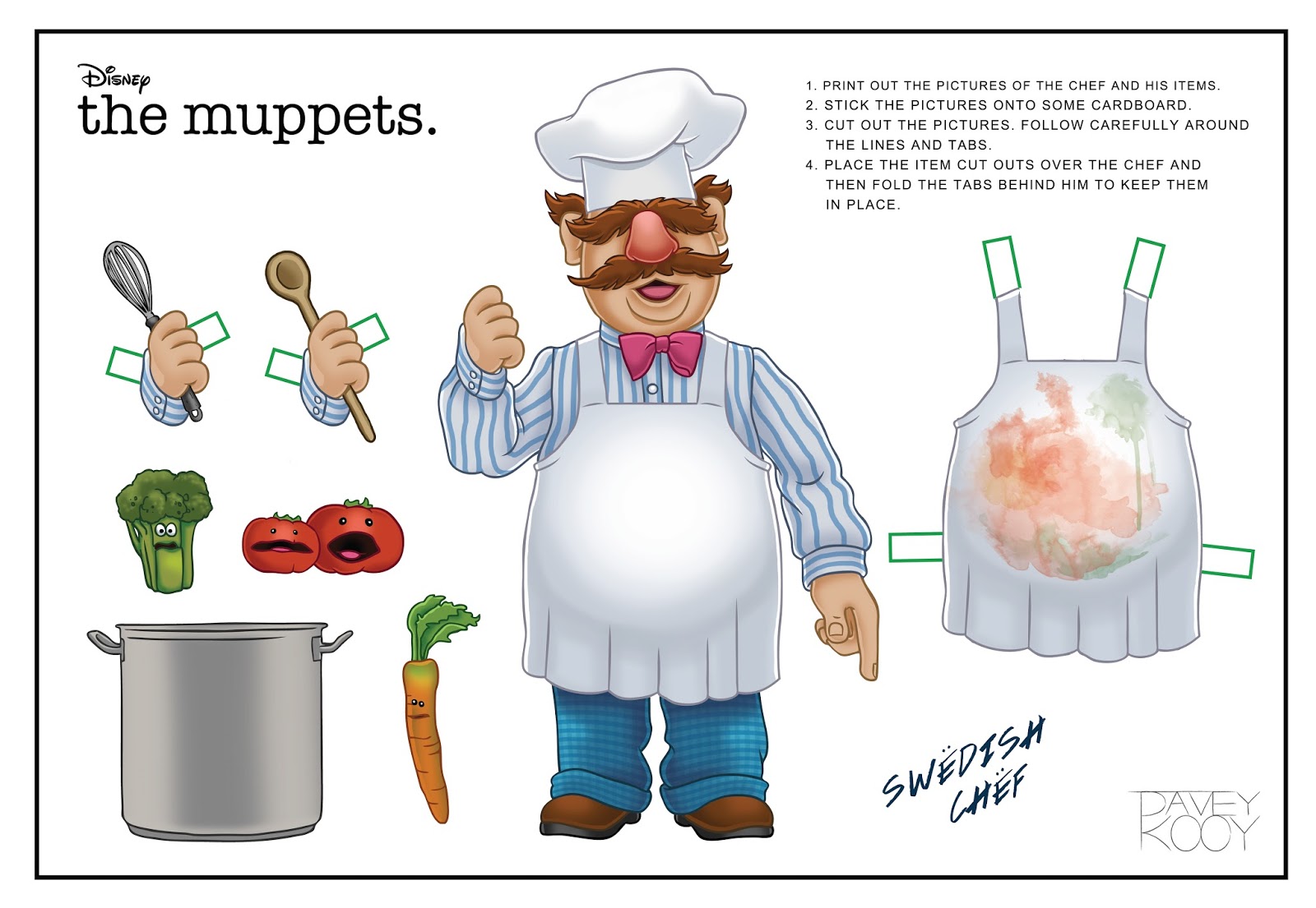 Carefree Coloring: The Swedish Chef paper doll