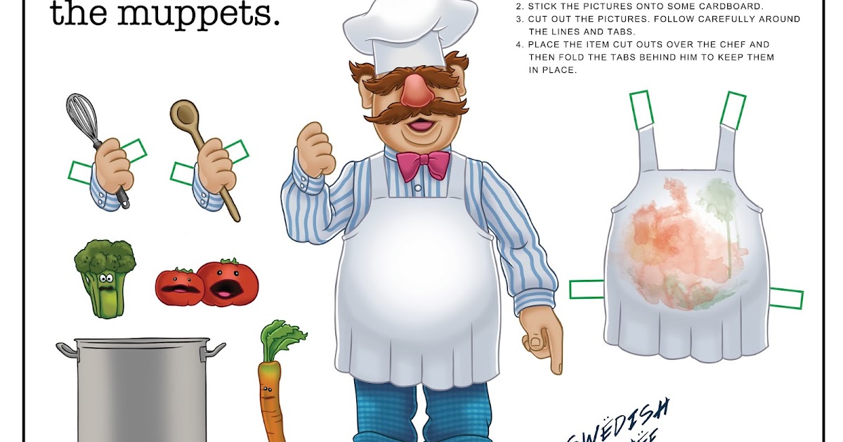 Carefree Coloring: The Swedish Chef paper doll
