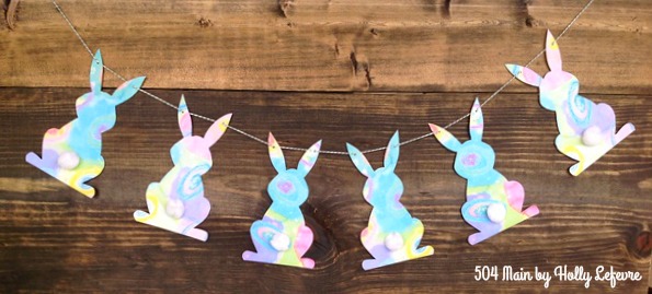 504 Main by Holly Lefevre: Printable Watercolor Pastel Bunny Banner