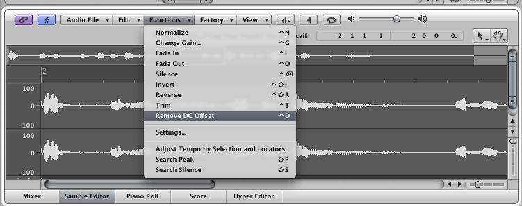 MUSICAUDIO - NOVIDADES E DICAS: Logic Pro - Remover DC Offset
