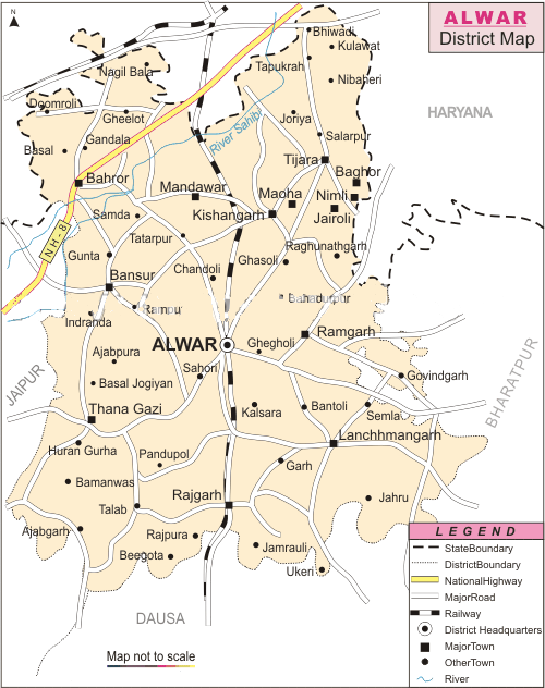 Map Of India: Alwar_map