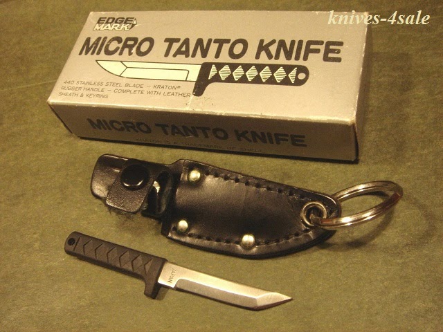 knives-4sale: Edge Mark Japan Micro Tanto Knife Leather Sheath Keyring