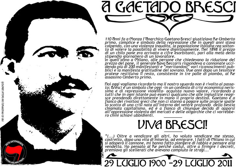 clod: 29 luglio 1900-2011 GAETANO BRESCI