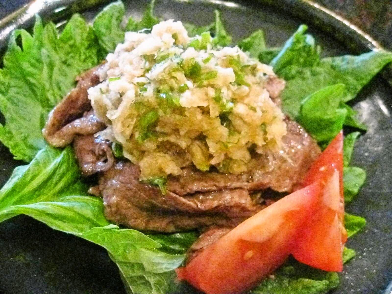 Recipes for Tom: Gyuniku no amiyaki, oroshi ponzu-zoe / grilled beef ...