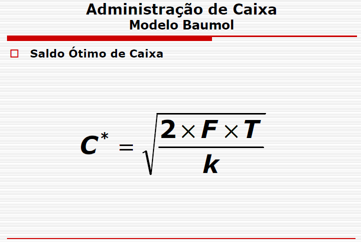Finanças com HP e EXCEL: Administração de Caixa: Baumol com a ...