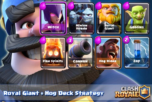 Kombinasi Deck Royal Giant + Hog Rider Arena 7 & 8 Clash Royale Clash ...