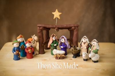 12 Piece Clay Nativity | DIY Christmas