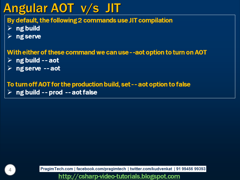 Sql Server Net And C Video Tutorial Angular Aot Vs Jit Slides
