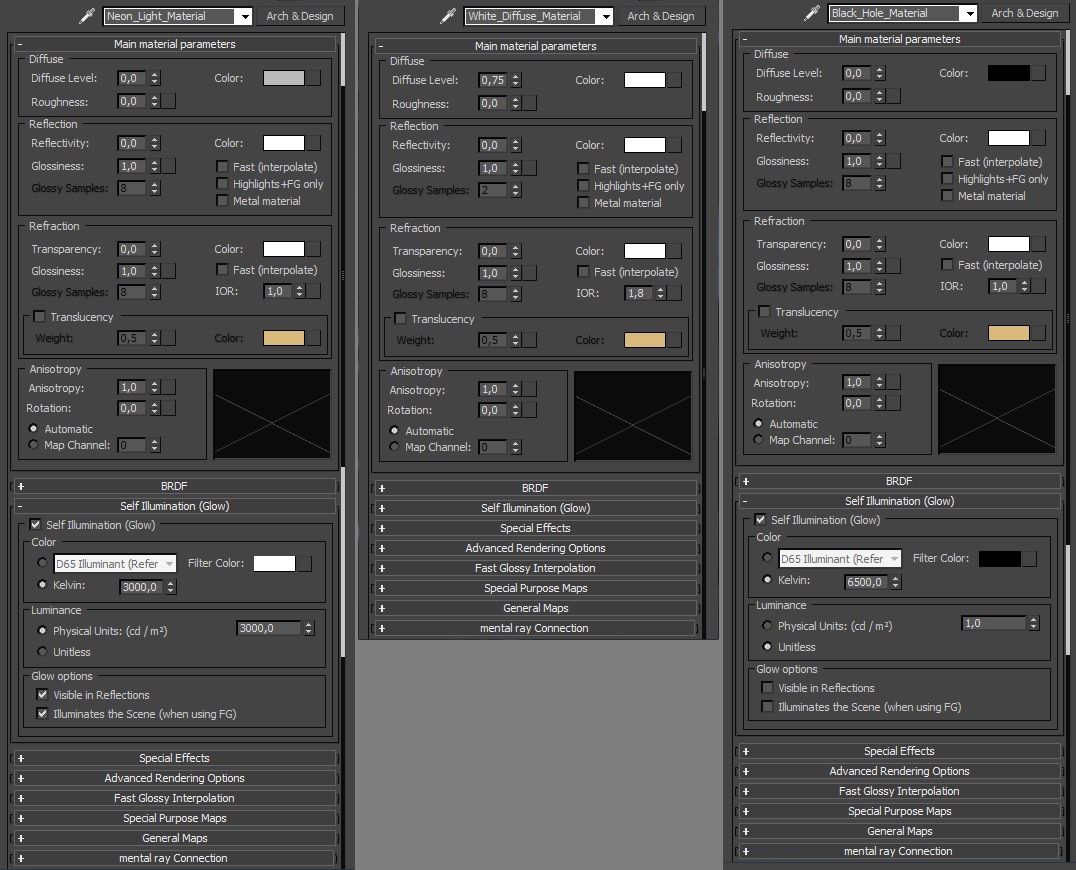 Lextorlex: Neon Light в 3ds Max Mental Ray