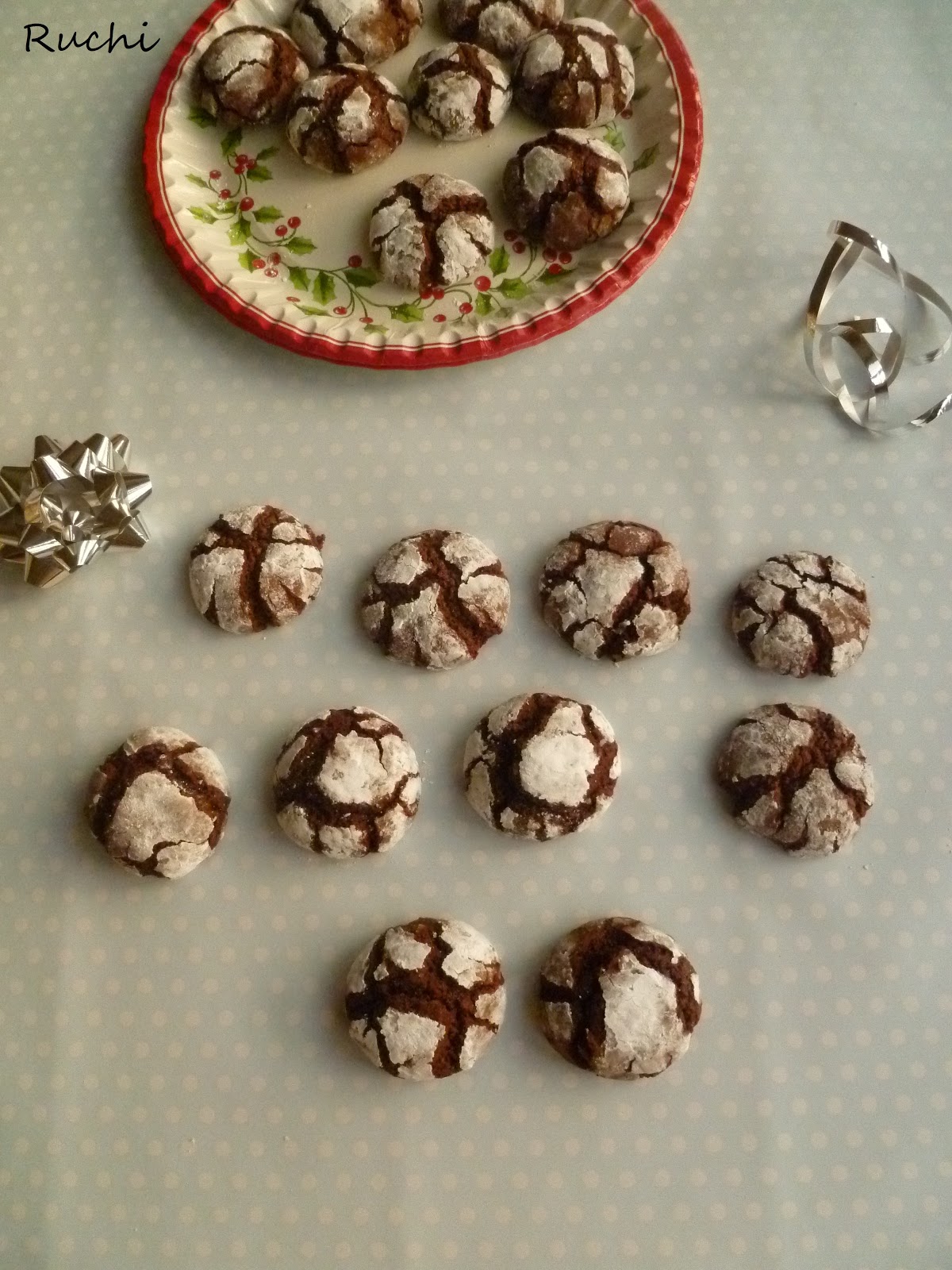 RUCHI: Chocolate Crinkles ( Snow Caps )
