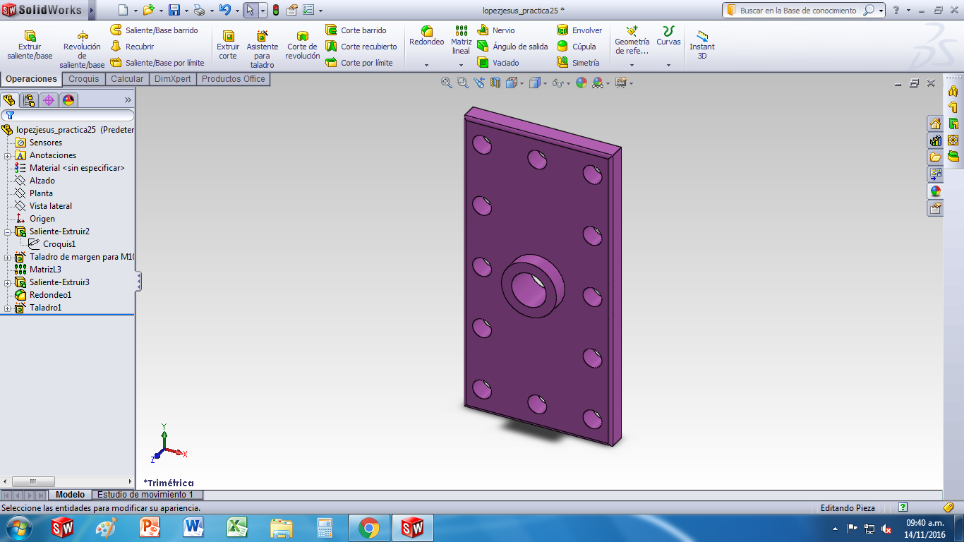 Lopez Jimenez 3A SolidWorks 2016 : Parcial 03