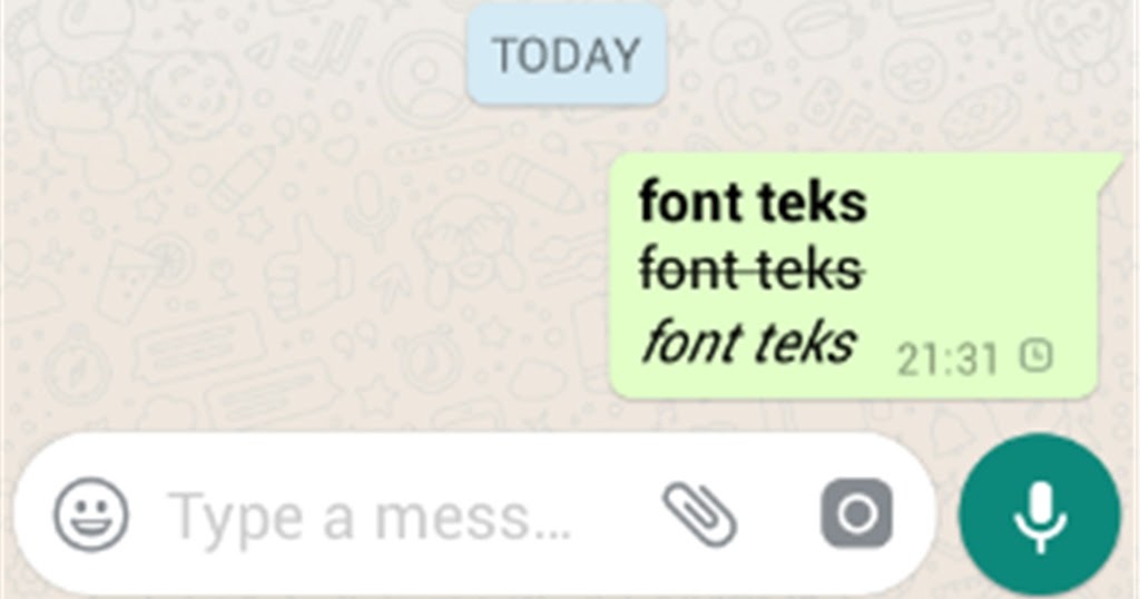 Cara bikin huruf miring, tebal, dan di coret pada WhatsApp ~ Jayamukti-id
