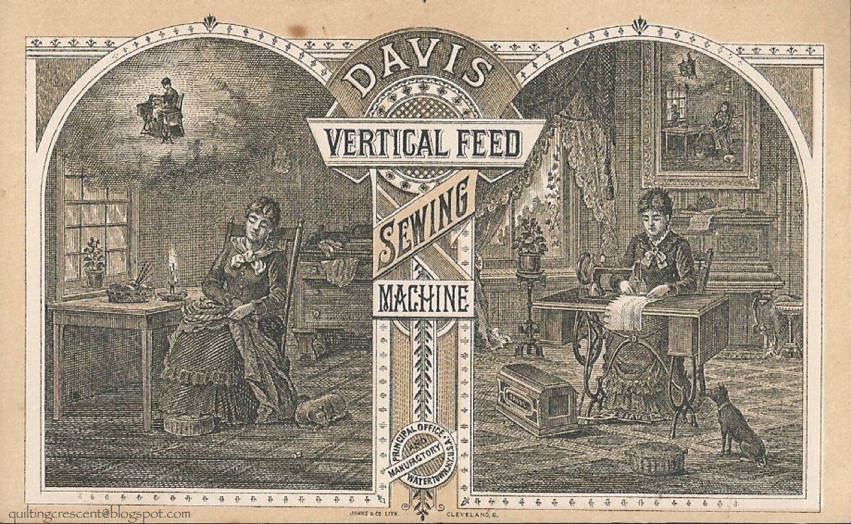 Quilting on the Crescent: Trade Card Tuesday: Davis Sewing Machines