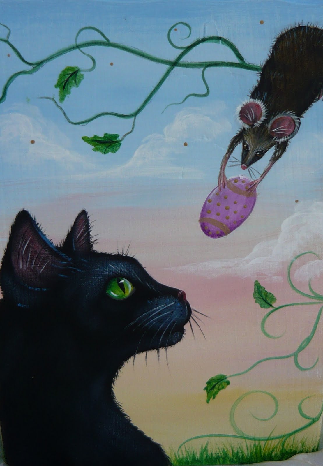 MAGIC BRUSH STUDIO: Black Cat's Easter Egg Hunt-on e-Bay this week~