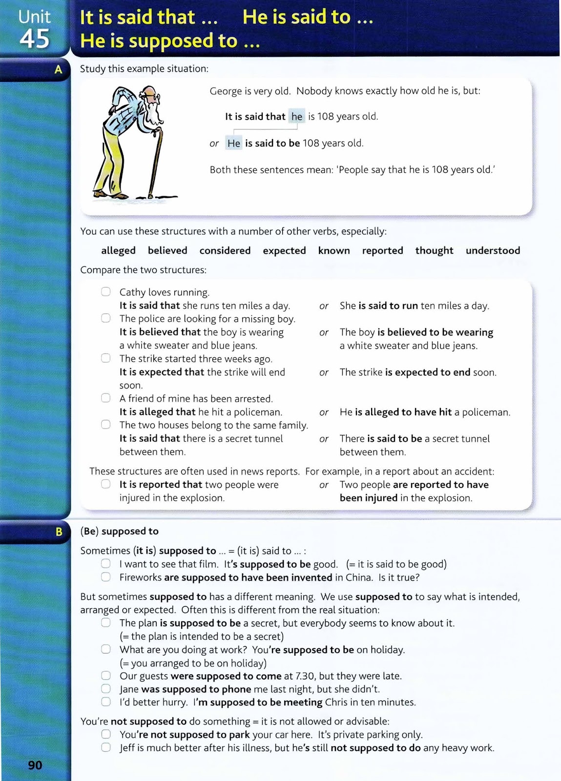 Unit 45: It is said that … He is said to … He is supposed to ...