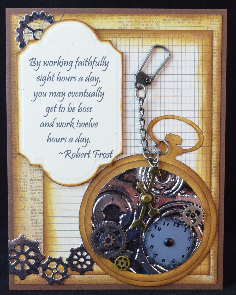 Hippymom Creations: Steampunk Pocket Watch Card
