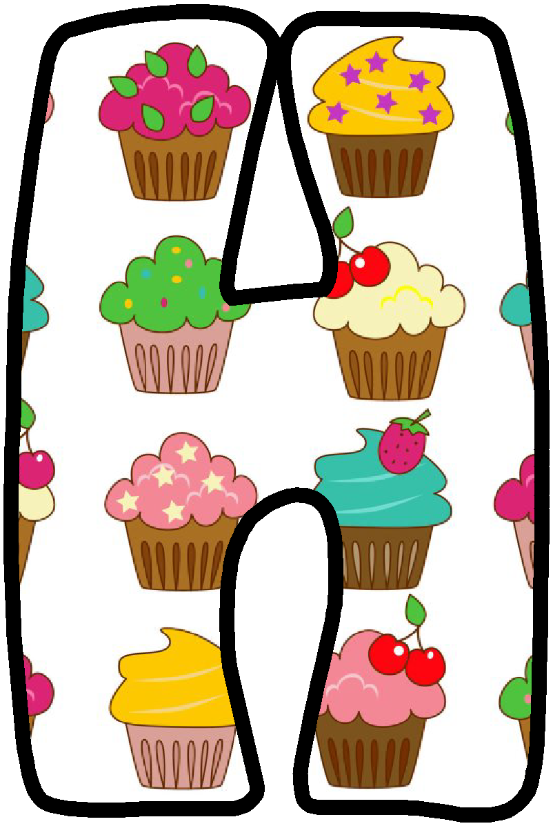 Abecedario con Cupcakes Grandes. Alphabet with Big Cupcakes. - Oh my ...