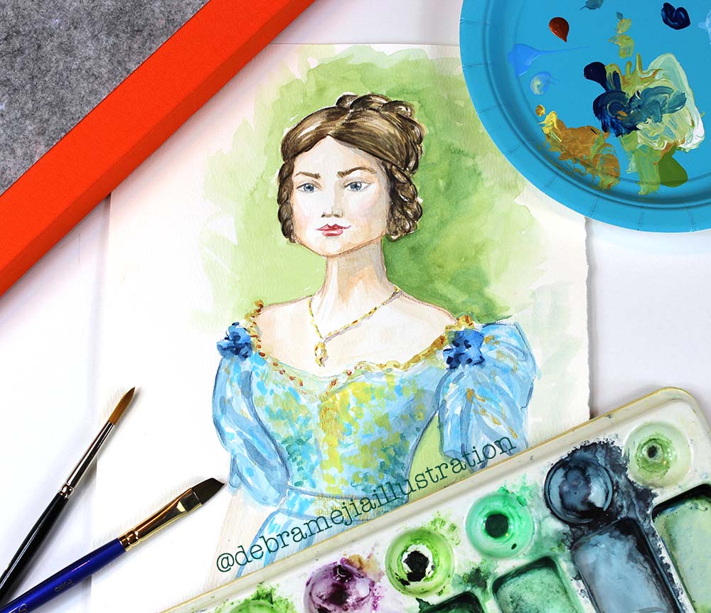 debra lynn mejia: Queen Victoria Watercolor Sketch