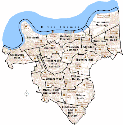 Greenwich Map Region Political | Map of London Political Regional
