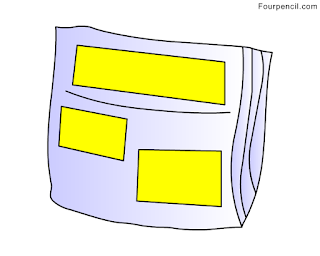 FourPencil: How to draw a Newspaper for kids - step by step