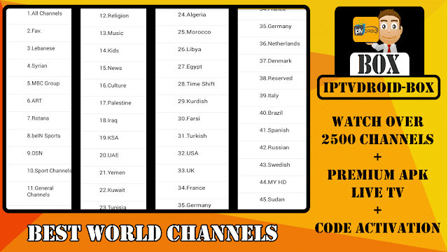 IPTVDROID BOX : WATCH OVER 2500 CHANNELS + PREMIUM APK LIVE TV + CODE ...