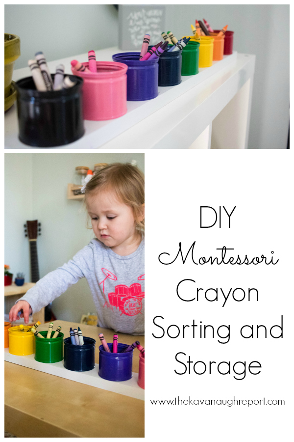 DIY Montessori Color Sorting Crayon Storage