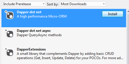 Pedro's Tech Mumblings: Going the micro-ORM way with Dapper