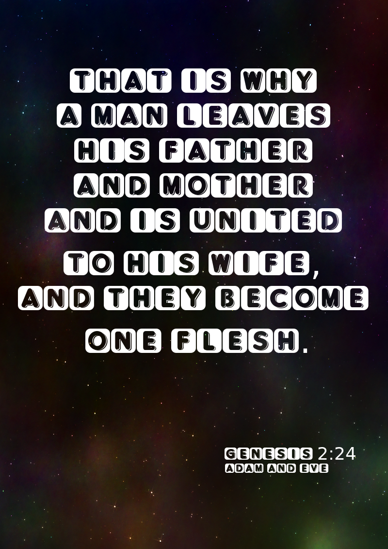 Genesis 2;24 Adam and Eve