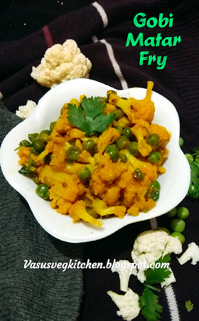 Vasusvegkitchen: Gobi Matar Fry, no onion no garlic gobi matar fry ...