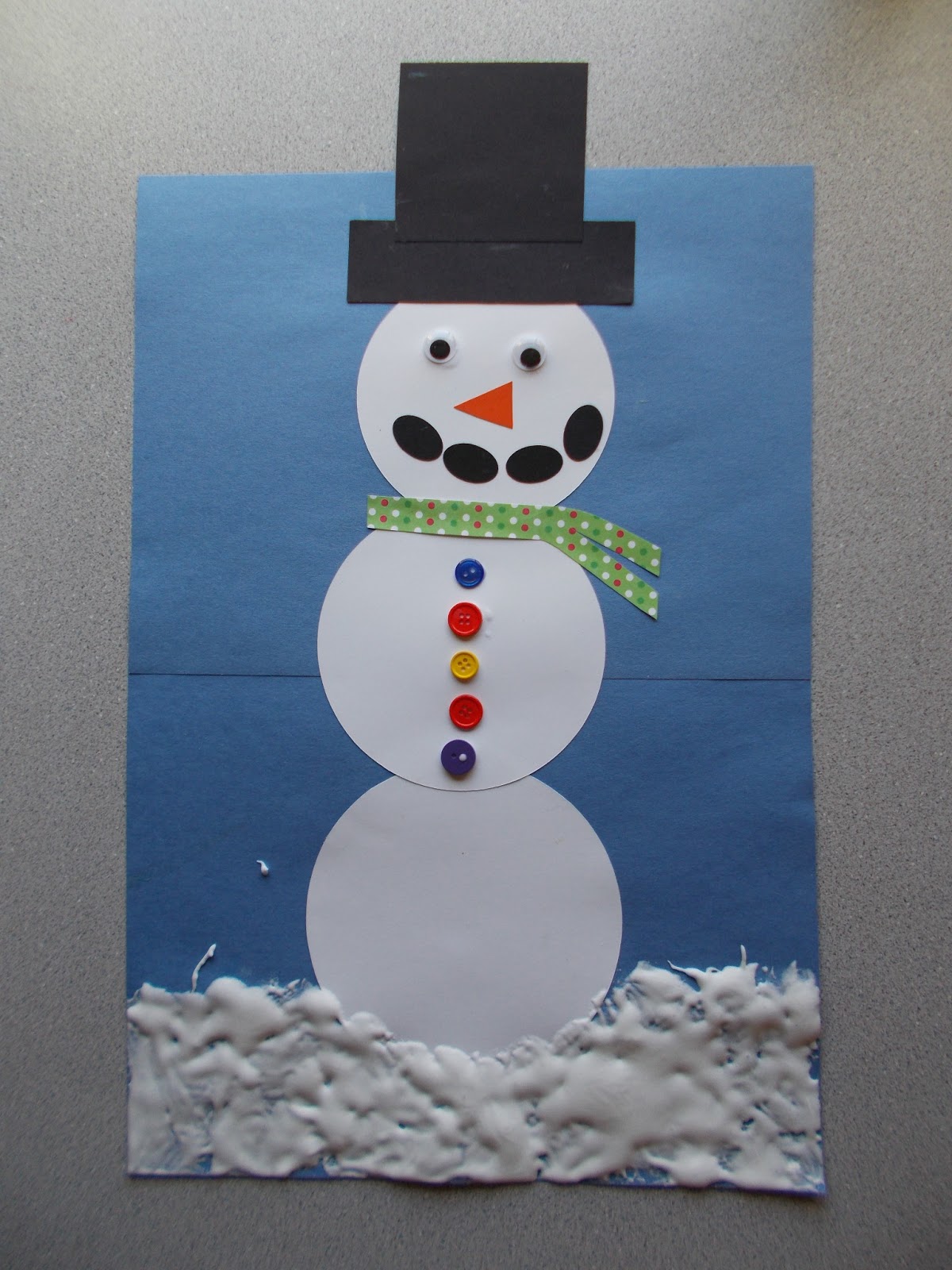 Chipman's Corner Preschool: Shape Snowman and 3-D Snow Paint