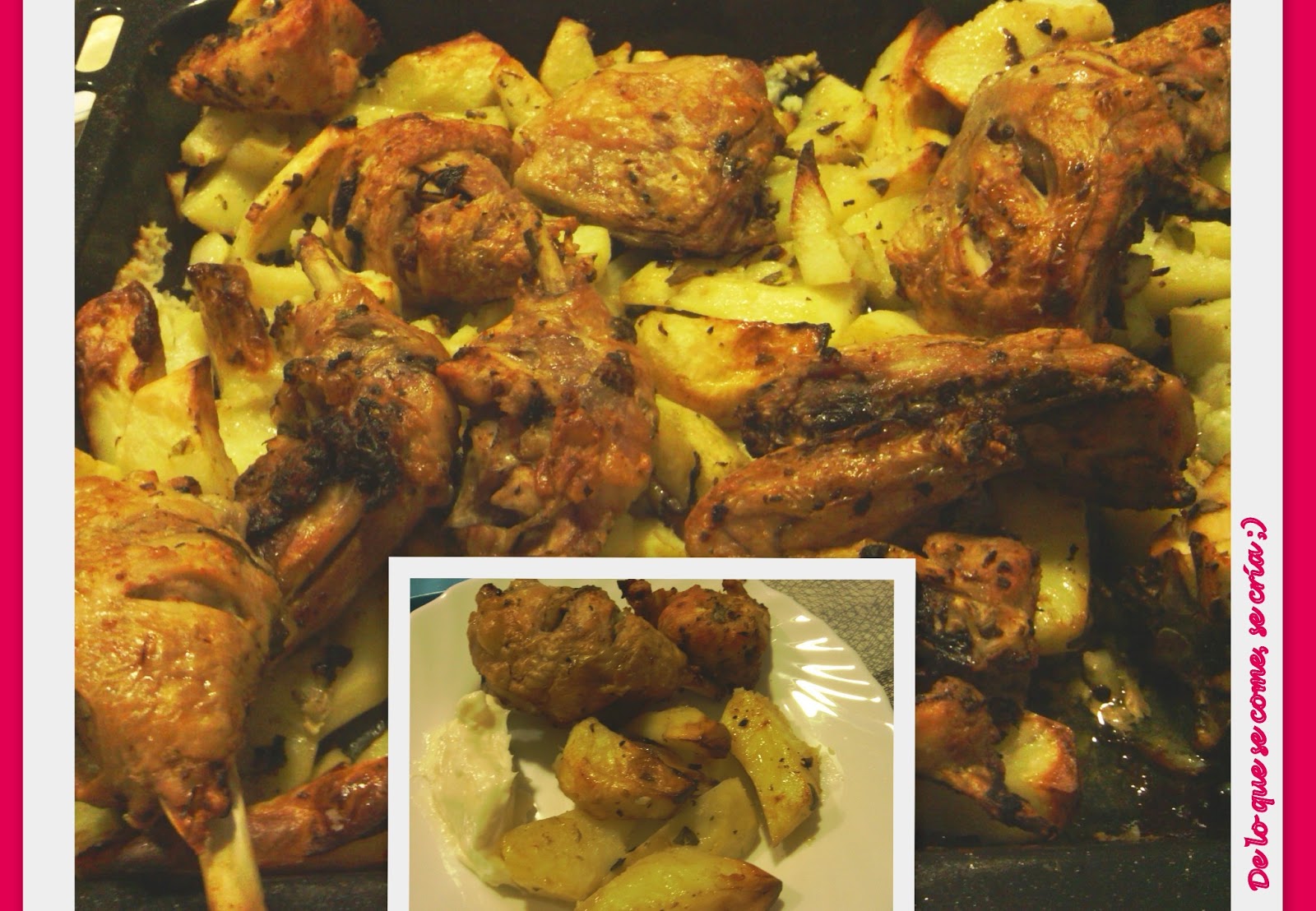 De lo que se come, se cría: Patatas al horno con pollo (rustidera) y ...