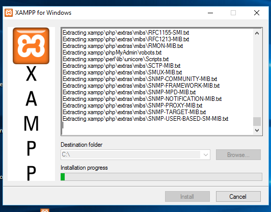REPORTE DE INSTALACION DE XAMPP