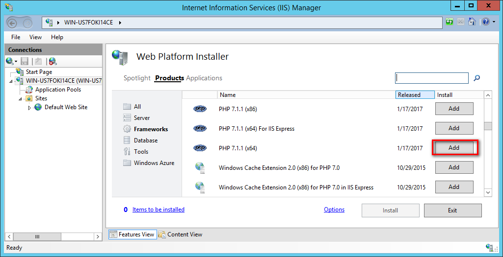Instalasi PHP di IIS dengan Web Platform Installer