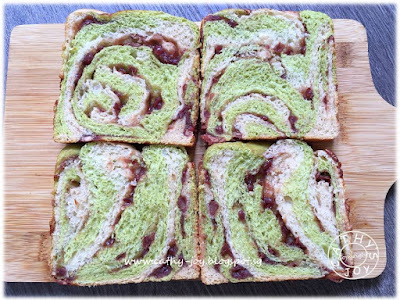 cathy's joy: Matcha Kinako Azuki Bread
