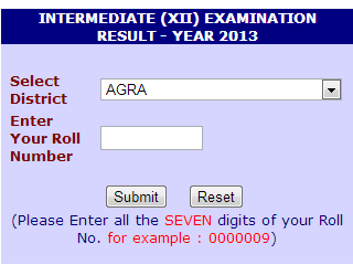 UP Intermediate result 2013
