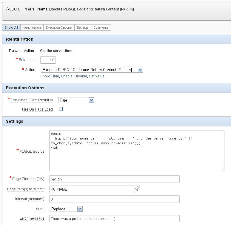 Ora 00001 Unique Constraint Violated Apex Plugin Execute Plsql Code And Return Content To Page