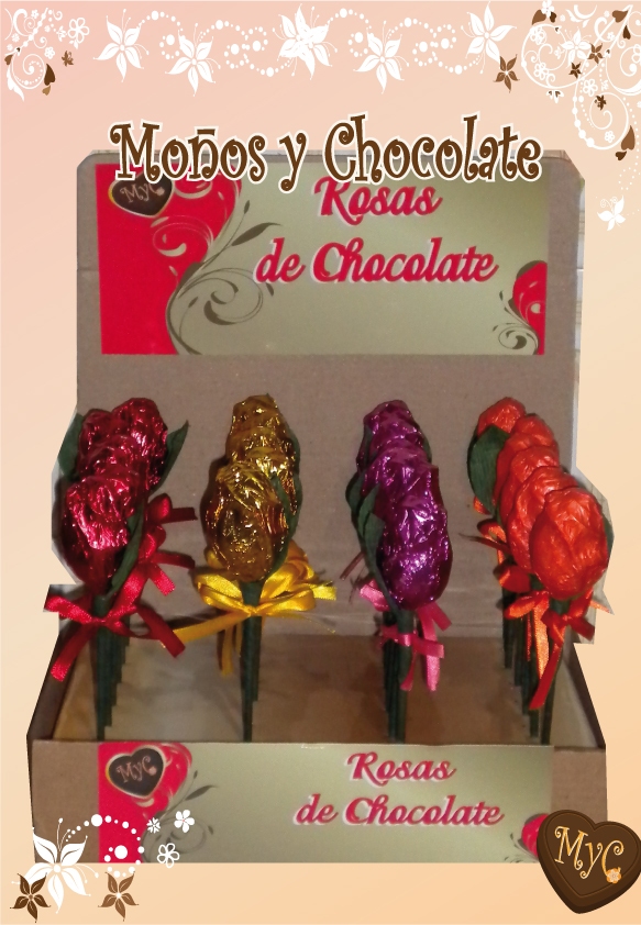 Moños y Chocolate: ROSAS DE CHOCOLATE DE COLORES