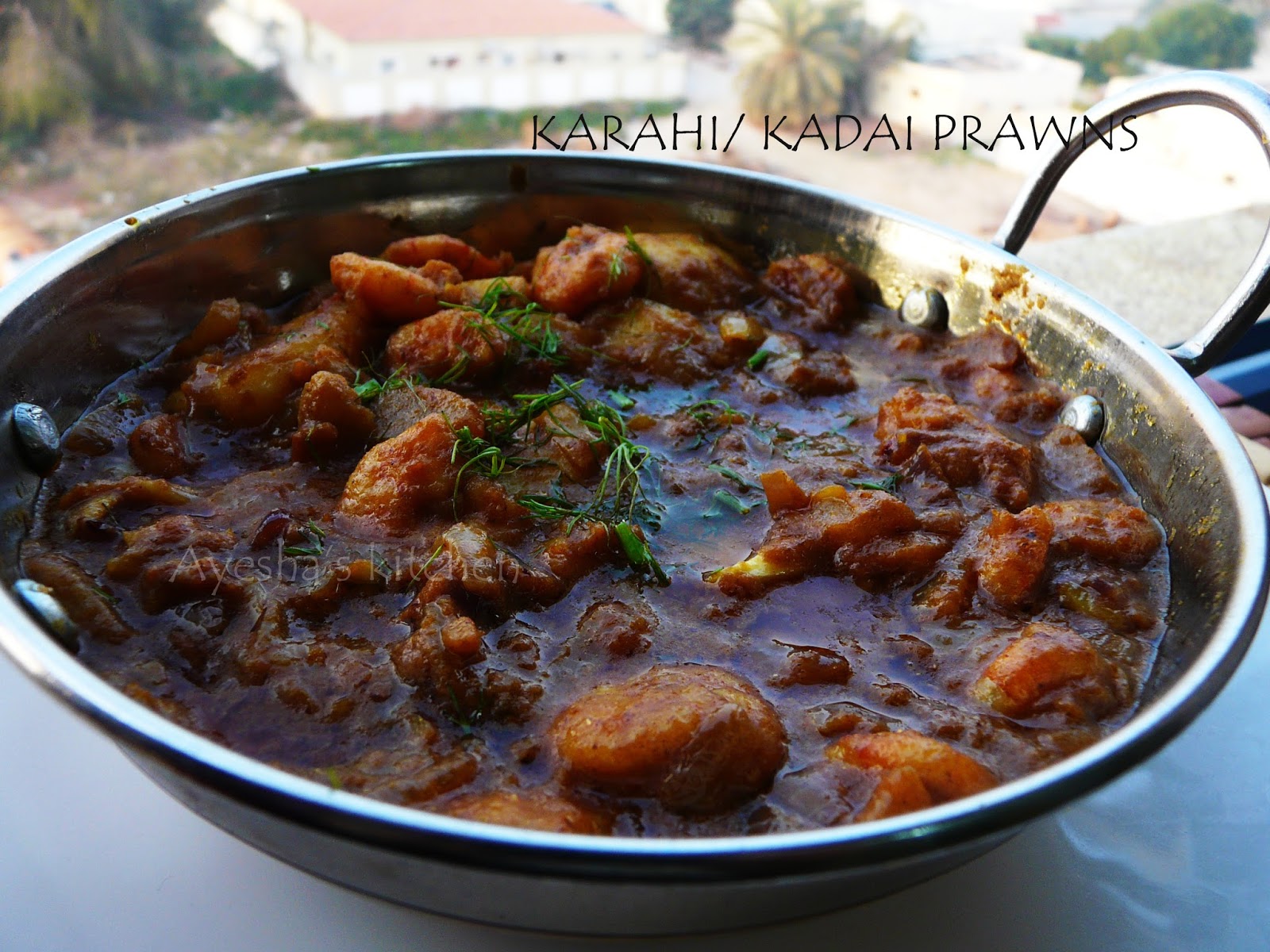 SHRIMP RECIPE - KADAI PRAWN WITH BABY POTATO