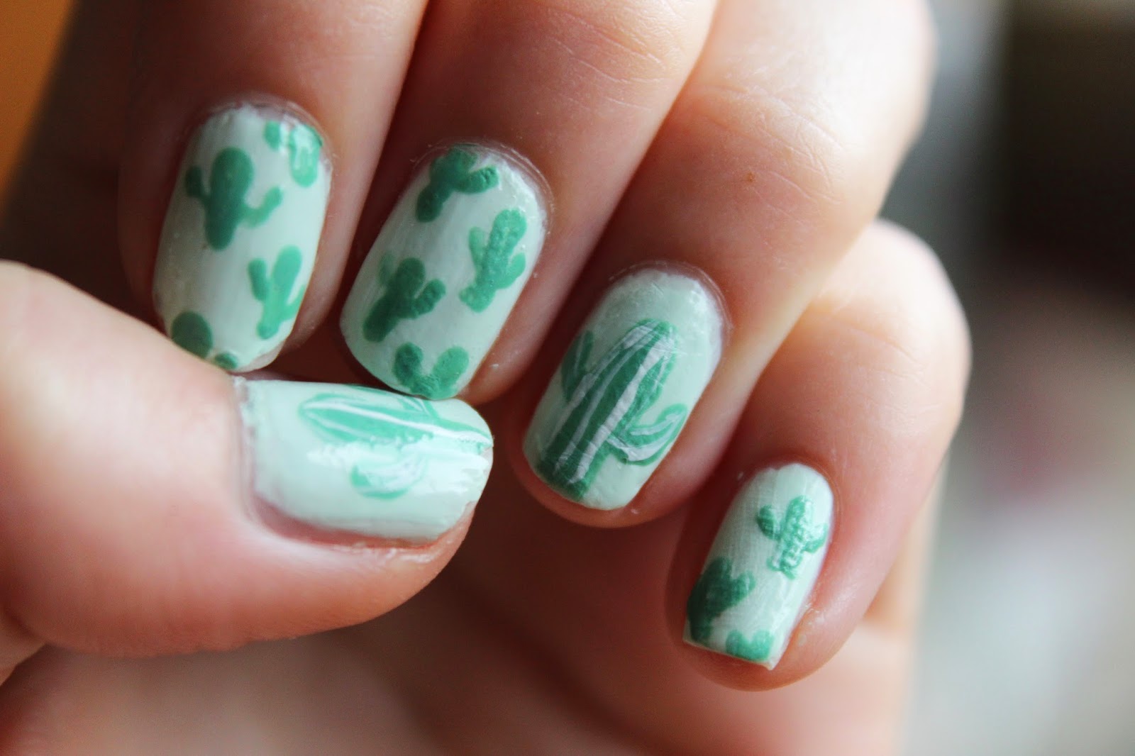 Crafty Hands & Pretty Nails: Cactus Nail Art