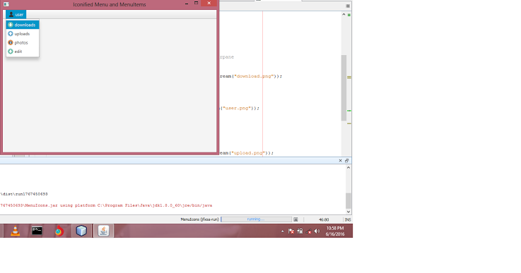 Javafx adding icons to menu and menuitem.