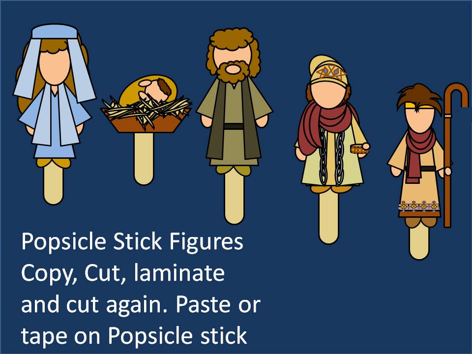 Games and other activities for Family Night: Nativity Popsicle Stick ...
