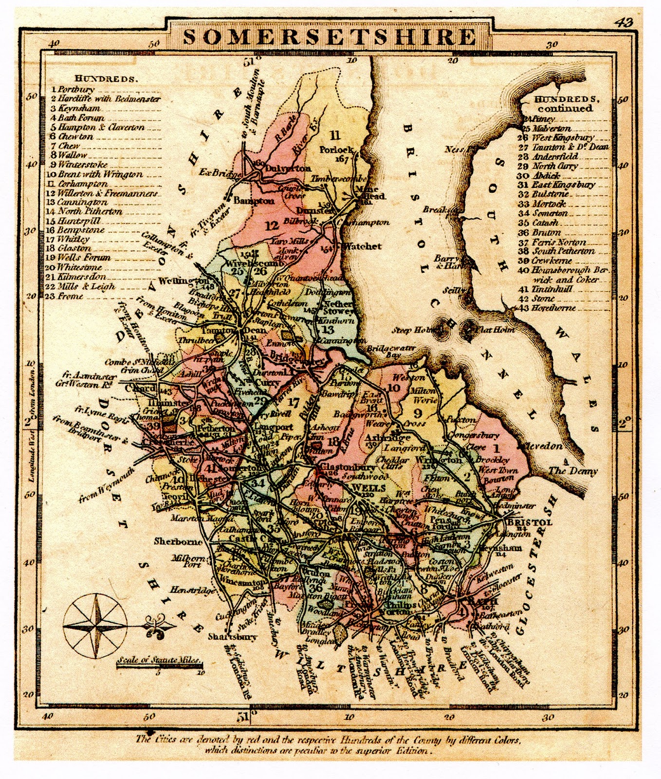 Somerset (& Bristol) Postal History: Trio of Somerset Maps