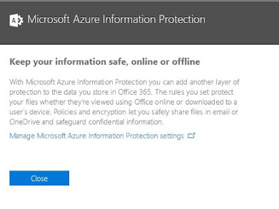 Enabling Azure information protection in office 365