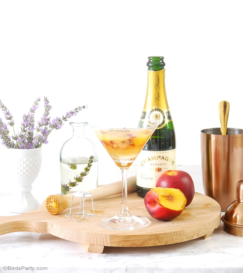 Lavender & Peach Champagne Cocktail Recipe - Party Ideas | Party ...